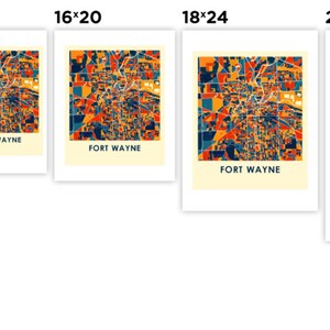 Fort Wayne Map Print - Full Color Map Poster - Etsy