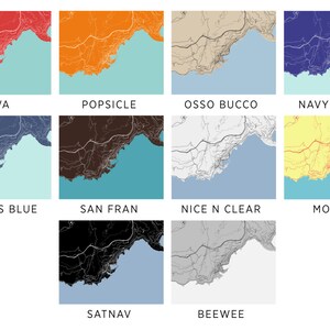 Monaco Map Print - Choose Your Color - Etsy