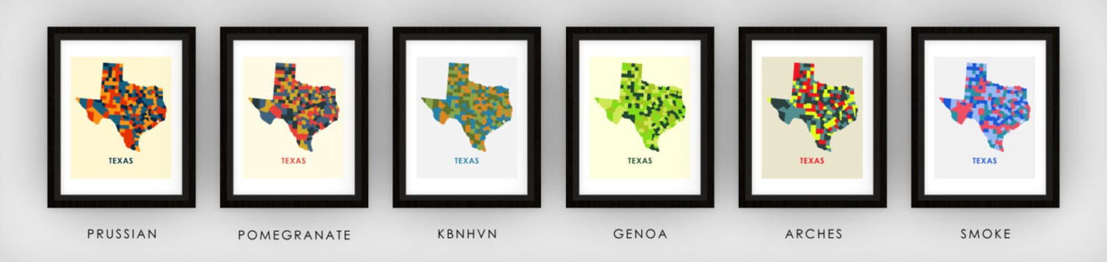 Texas Map Print Full Color Map Poster - Etsy