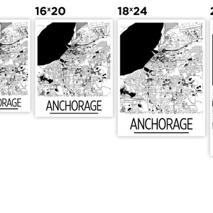 Anchorage Map Poster - Usa Map Print - Art Deco Series - Etsy