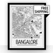 Bangalore Map Poster India Map Print Art Deco Series - Etsy