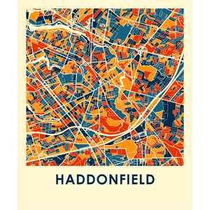 Haddonfield NJ Map Print - Full Color Map Poster - Etsy