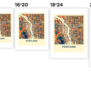Portland Map Print - Full Color Map Poster - Etsy