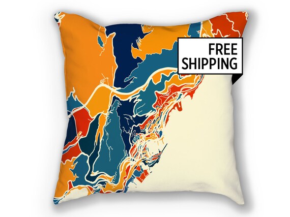 Monaco Map Pillow Montecarlo Map Pillow 18x18 | Etsy