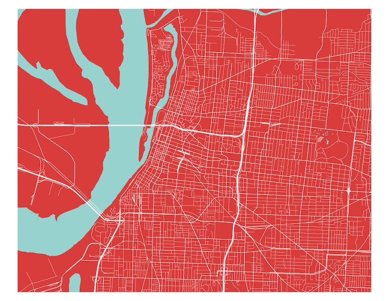 Memphis Map Print Choose Your Color - Etsy