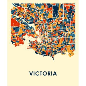 Victoria Map Print - Full Color Map Poster - Etsy