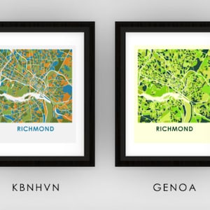 Richmond Map Print - Full Color Map Poster - Etsy
