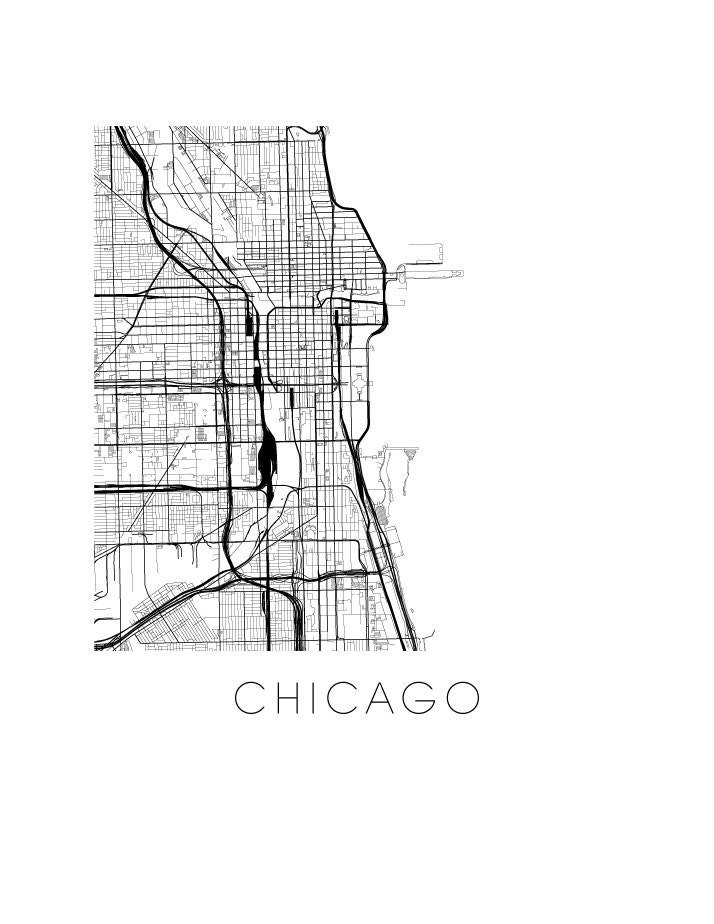 Chicago Map Print | Etsy