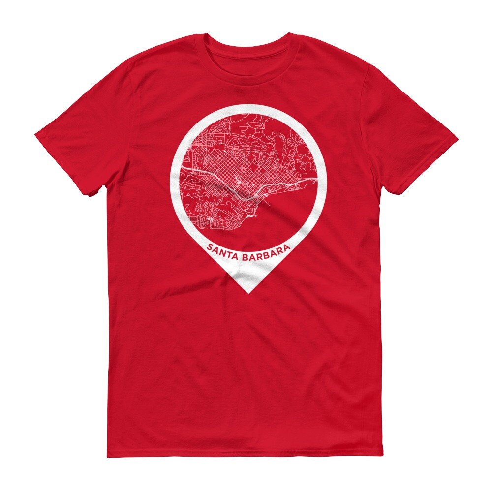 Santa Barbara Map T-shirt California Map T-shirt Santa | Etsy