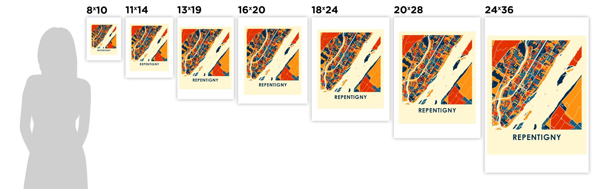 Repentigny Quebec Map Print - Full Color Map Poster - Etsy