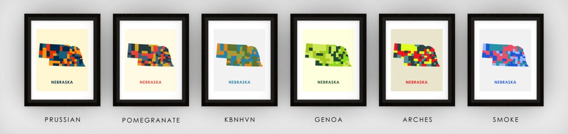 Nebraska Map Print Full Color Map Poster - Etsy