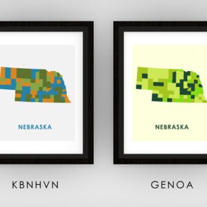 Nebraska Map Print - Full Color Map Poster - Etsy