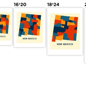 New Mexico Map Print - Full Color Map Poster - Etsy