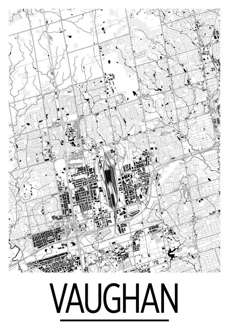 Vaughan Ontario Map Poster Ontario Map Print Art Deco - Etsy