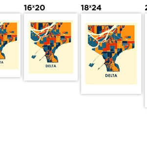 Delta British Columbia Map Print - Full Color Map Poster - Etsy