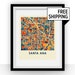 Santa Ana Map Print - Full Color Map Poster - Etsy