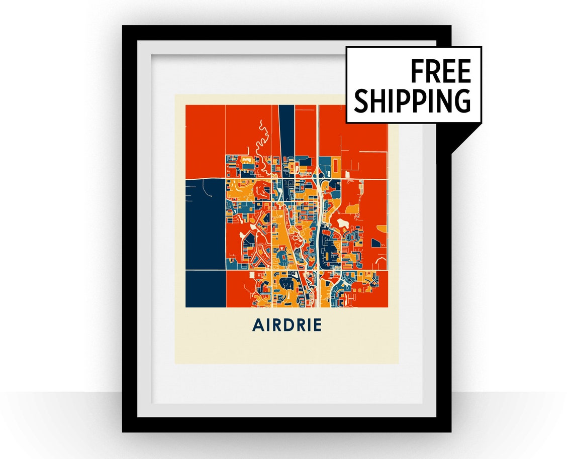 Airdrie Alberta Map Print Full Color Map Poster - Etsy