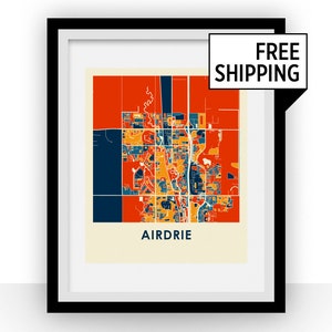 Airdrie Alberta Map Print - Full Color Map Poster - Etsy