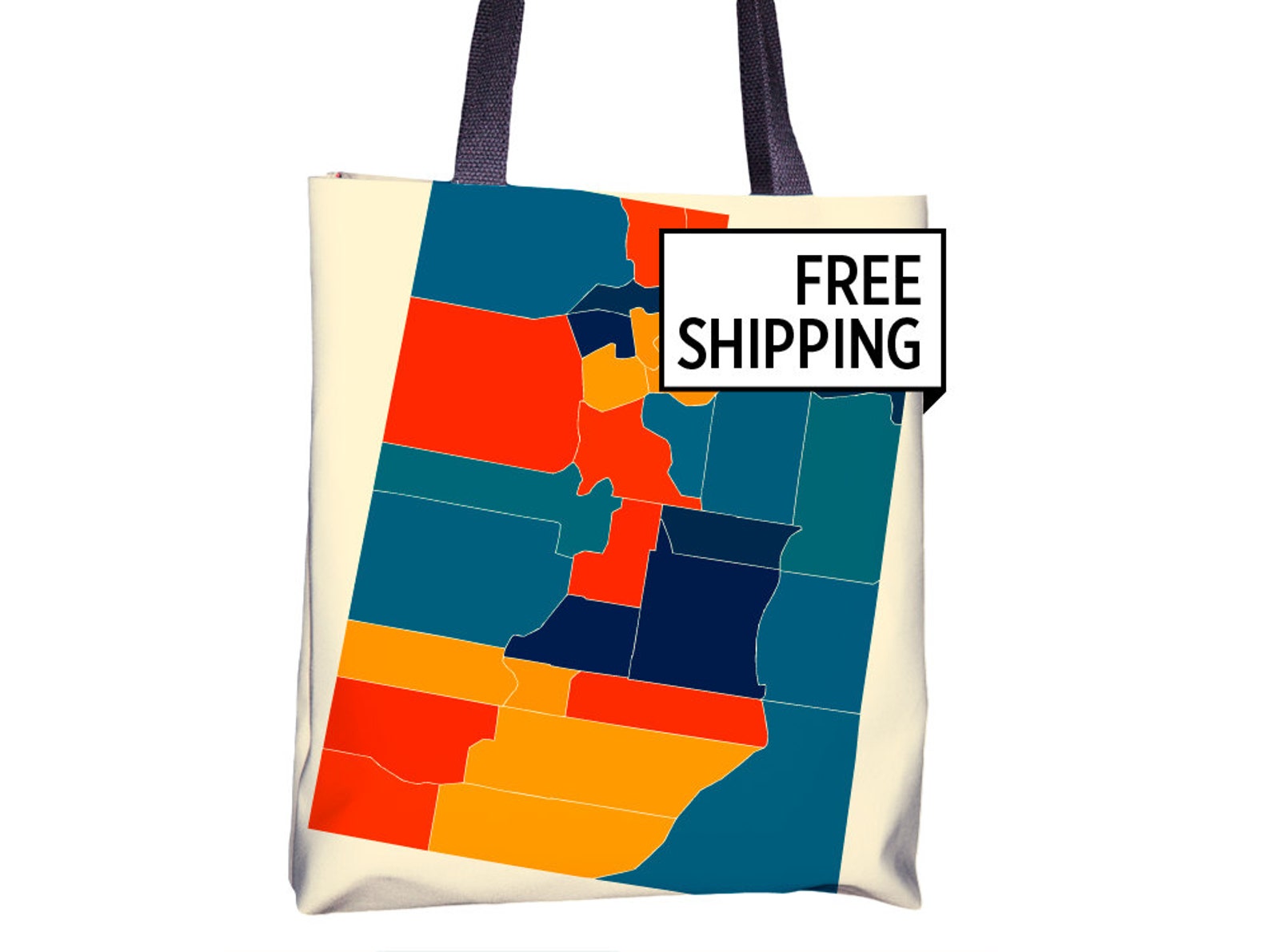Utah Map Tote Bag UT Map Tote Bag 15x15 - Etsy