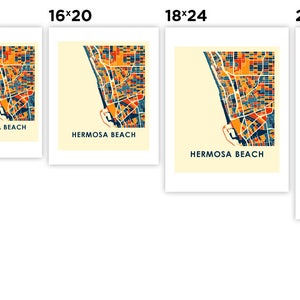 Hermosa Beach Map Print - Full Color Map Poster - Etsy