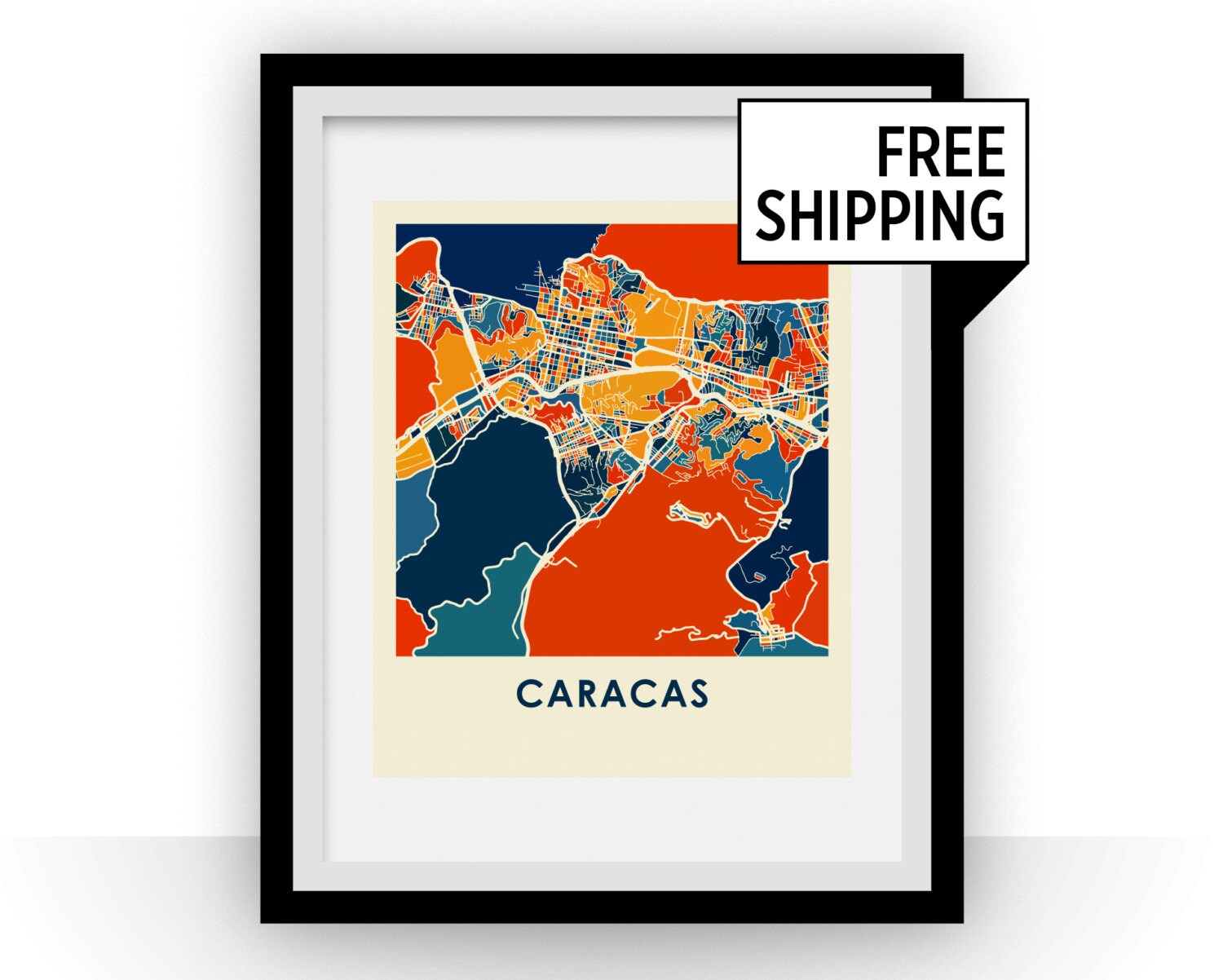 Caracas Map Print Full Color Map Poster | Etsy