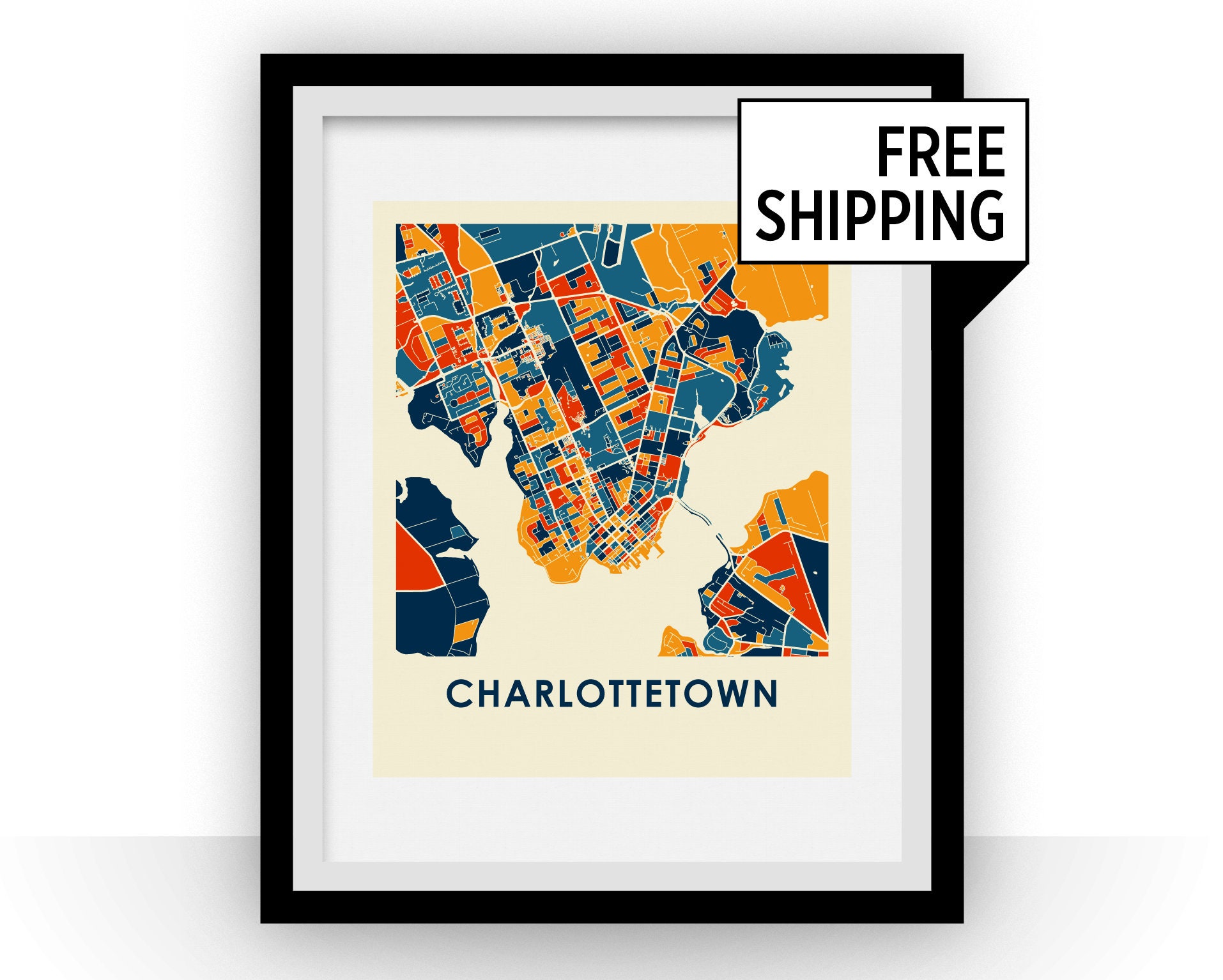 Charlottetown PEI Map Print Full Color Map Poster - Etsy