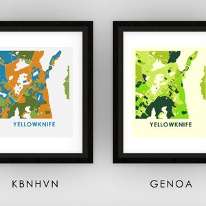Yellowknife Map Print - Full Color Map Poster - Etsy