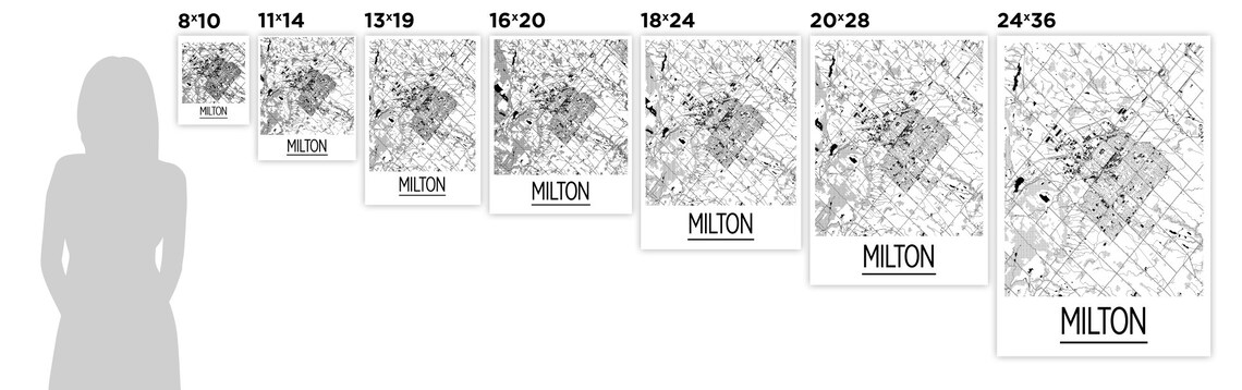 Milton Ontario Map Poster Ontario Map Print Art Deco | Etsy