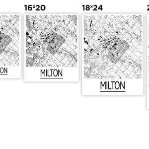 Milton Ontario Map Poster - Ontario Map Print - Art Deco Series - Etsy