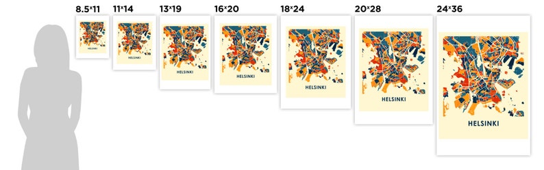 Helsinki Map Print - Full Color Map Poster - Etsy