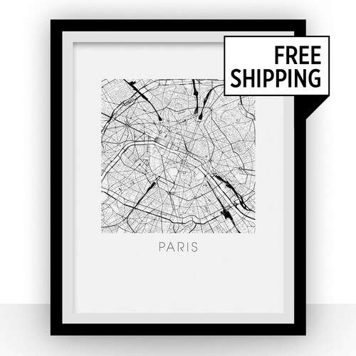 Paris Map Print - Etsy