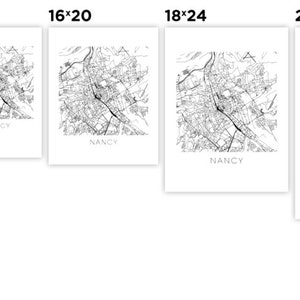 Nancy Map Black and White Print - Lorraine Black and White Map Print - Etsy