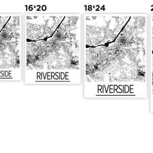 Riverside Map Poster - Usa Map Print - Art Deco Series - Etsy