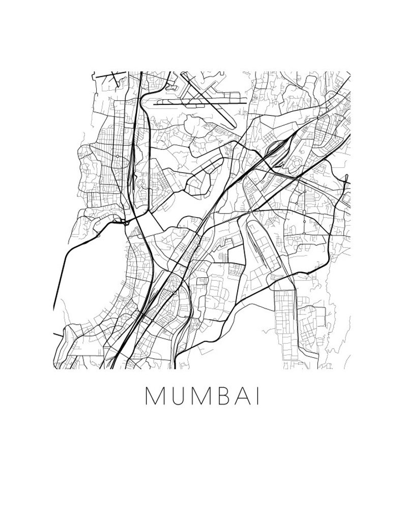 Mumbai Map Print | Etsy