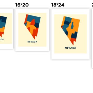 Nevada Map Print - Full Color Map Poster - Etsy
