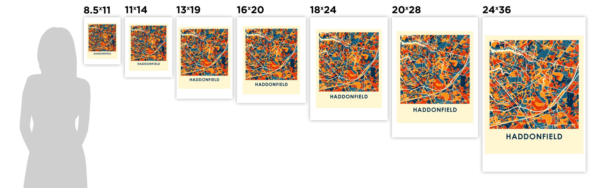 Haddonfield NJ Map Print - Full Color Map Poster - Etsy