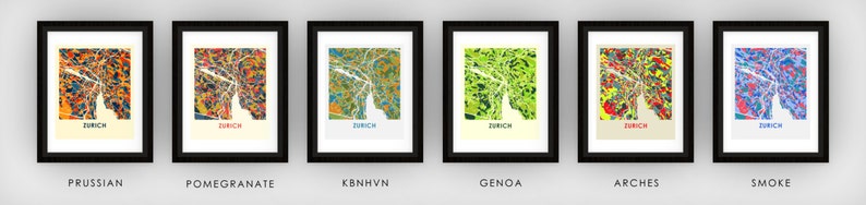 Zurich Map Print Full Color Map Poster - Etsy