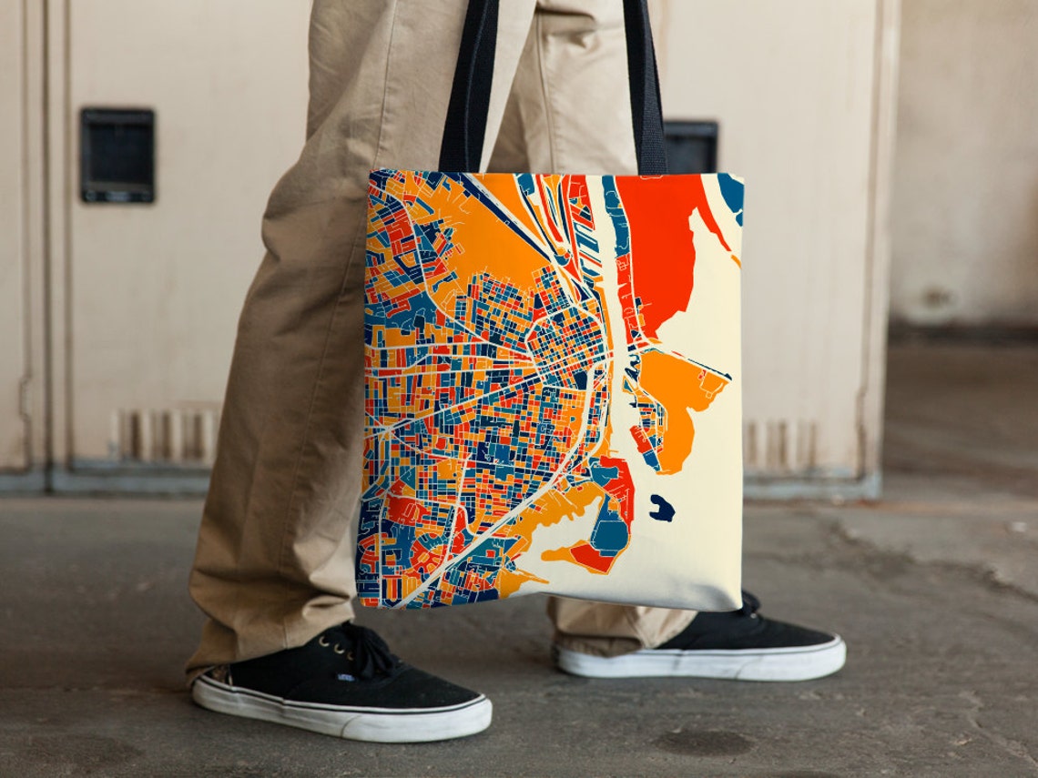 Mobile Map Tote Bag Alabama Map Tote Bag 15x15 | Etsy