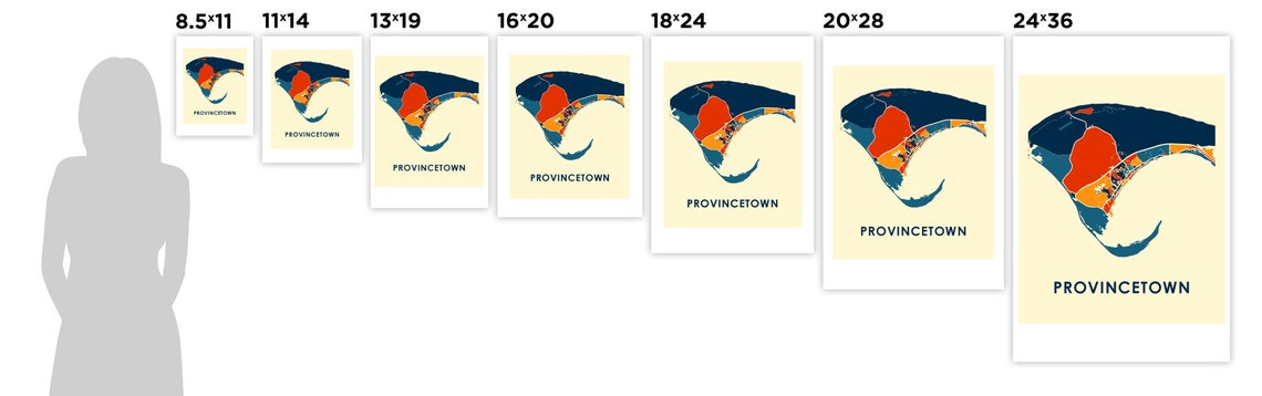 Provincetown Map Print Full Color Map Poster | Etsy