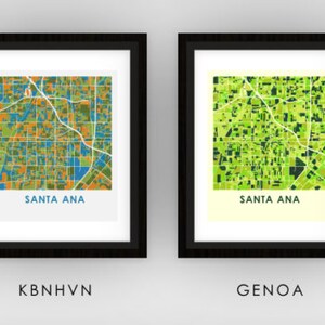 Santa Ana Map Print - Full Color Map Poster - Etsy