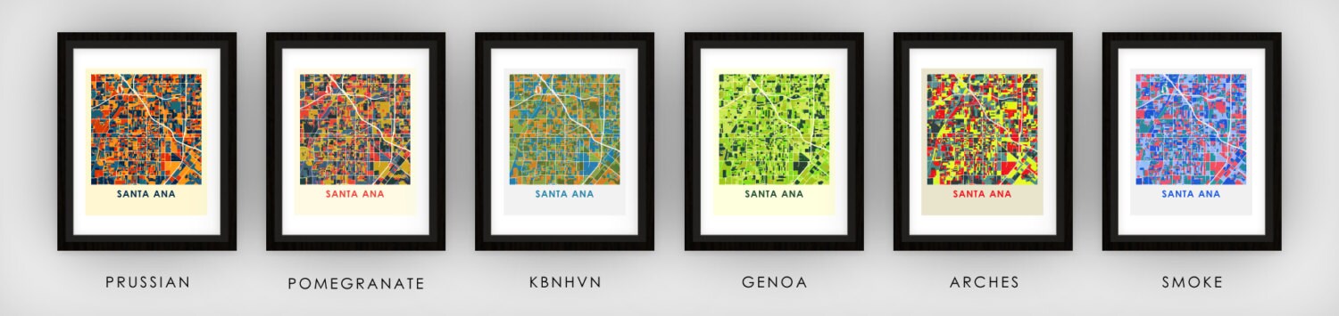 Santa Ana Map Print Full Color Map Poster - Etsy