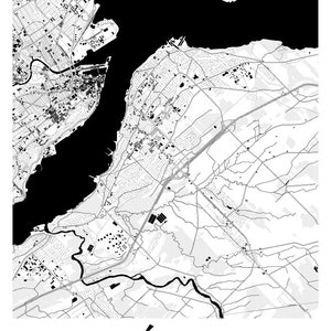 Levis Quebec Map Poster - Quebec Map Print - Art Deco Series - Etsy