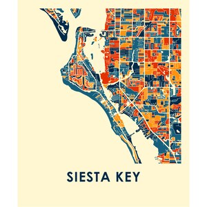 Siesta Key Map Print - Full Color Map Poster - Etsy