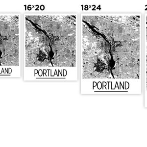 Portland Map Poster - Usa Map Print - Art Deco Series - Etsy