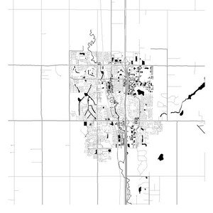 Airdrie Alberta Map Poster - Alberta Map Print - Art Deco Series - Etsy