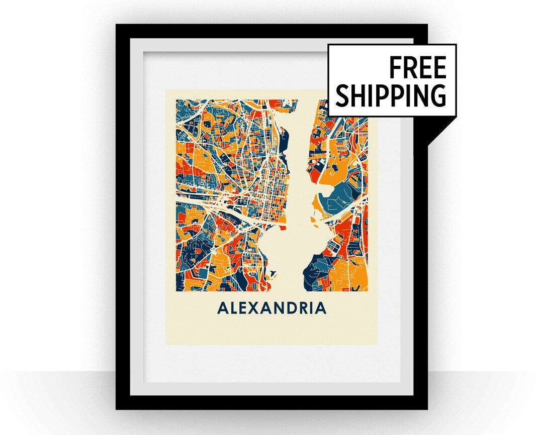 Alexandria VA Map Print - Full Color Map Poster - Etsy