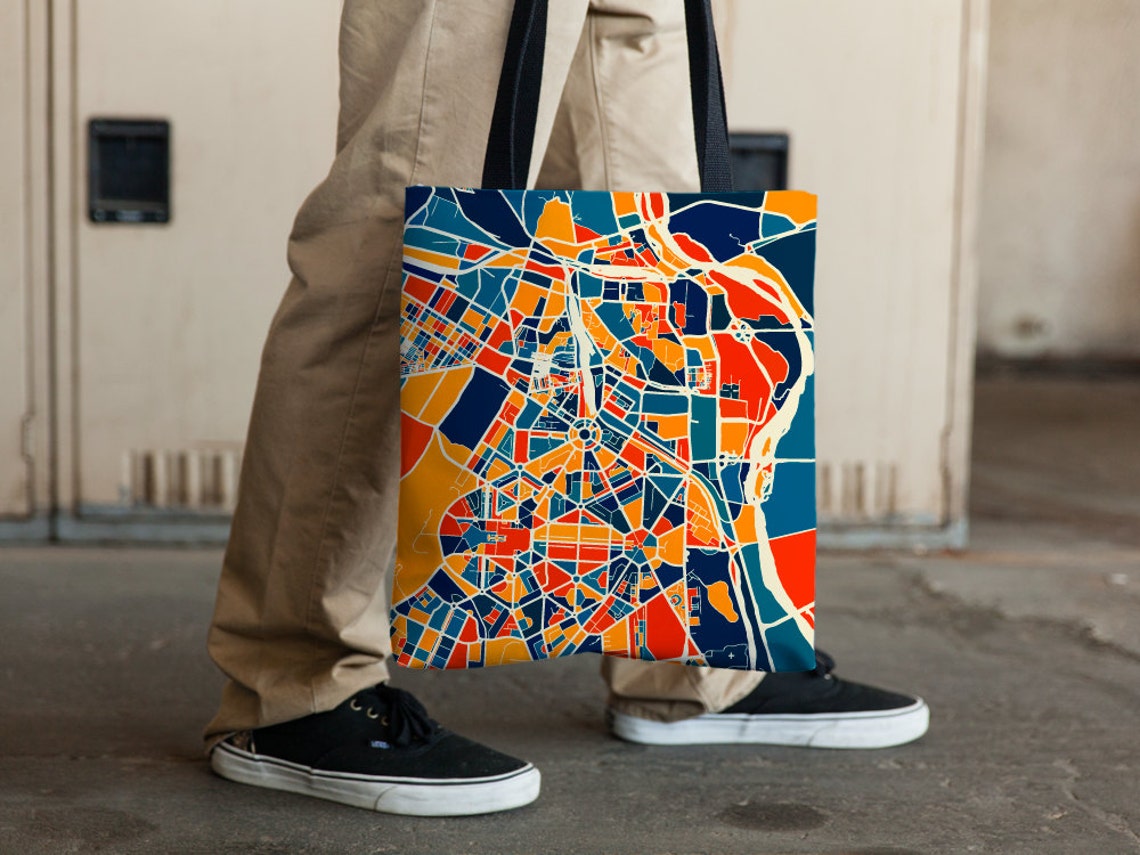New Delhi Map Tote Bag India Map Tote Bag 15x15 - Etsy