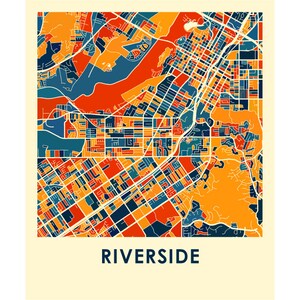 Riverside Map Print - Full Color Map Poster - Etsy