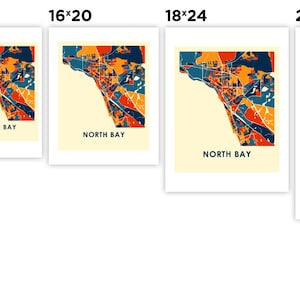 North Bay Ontario Map Print - Full Color Map Poster - Etsy