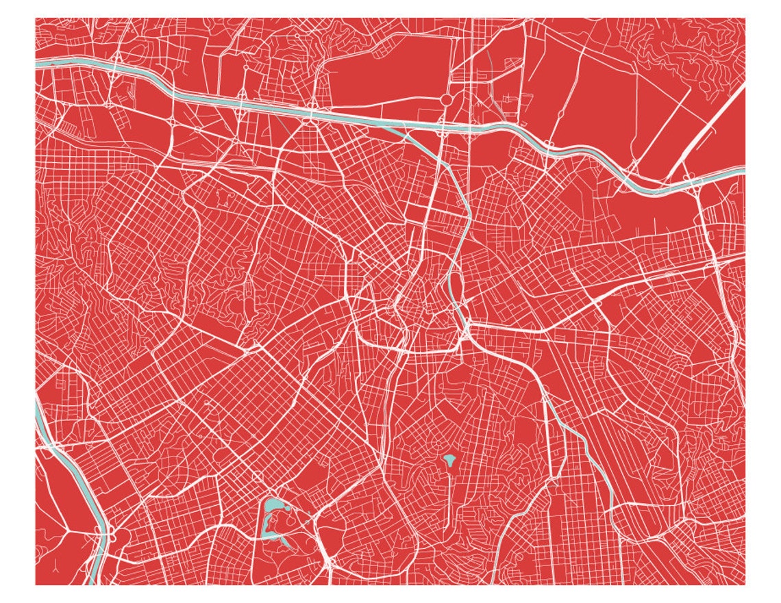 Sao Paulo Map Print - Choose Your Color - Etsy